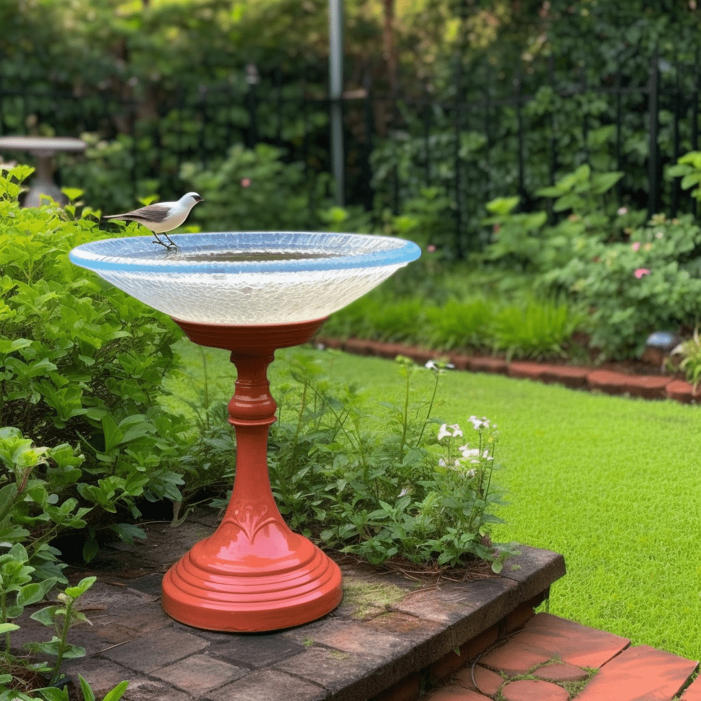 A Gorgeous Bird Bath you Can Make With…A Lamp?